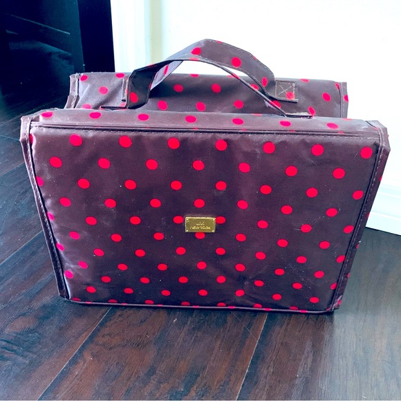 JM Collection | Bags | Jm New York Brown Pink Polka Dot Print Rollout ...